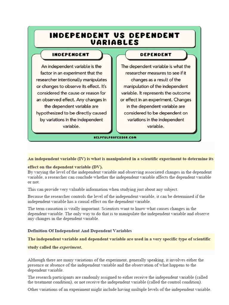 An Independent Variable | PDF | Experiment | Chemotherapy