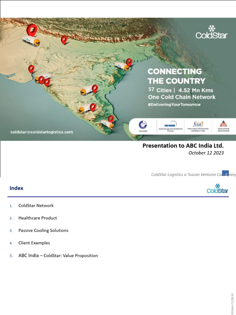Introductory Presentation ABC India 20231012 | PDF | Logistics | Warehouse