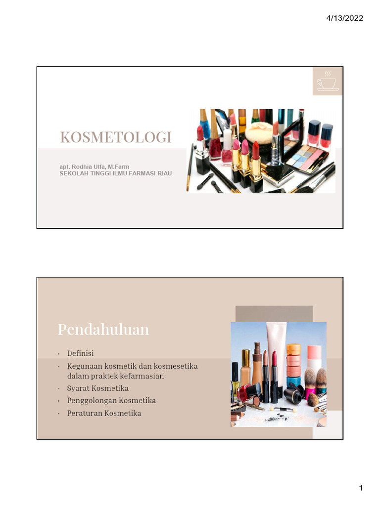 Ketentuan Kosmetika dan Sub-SLS | PDF