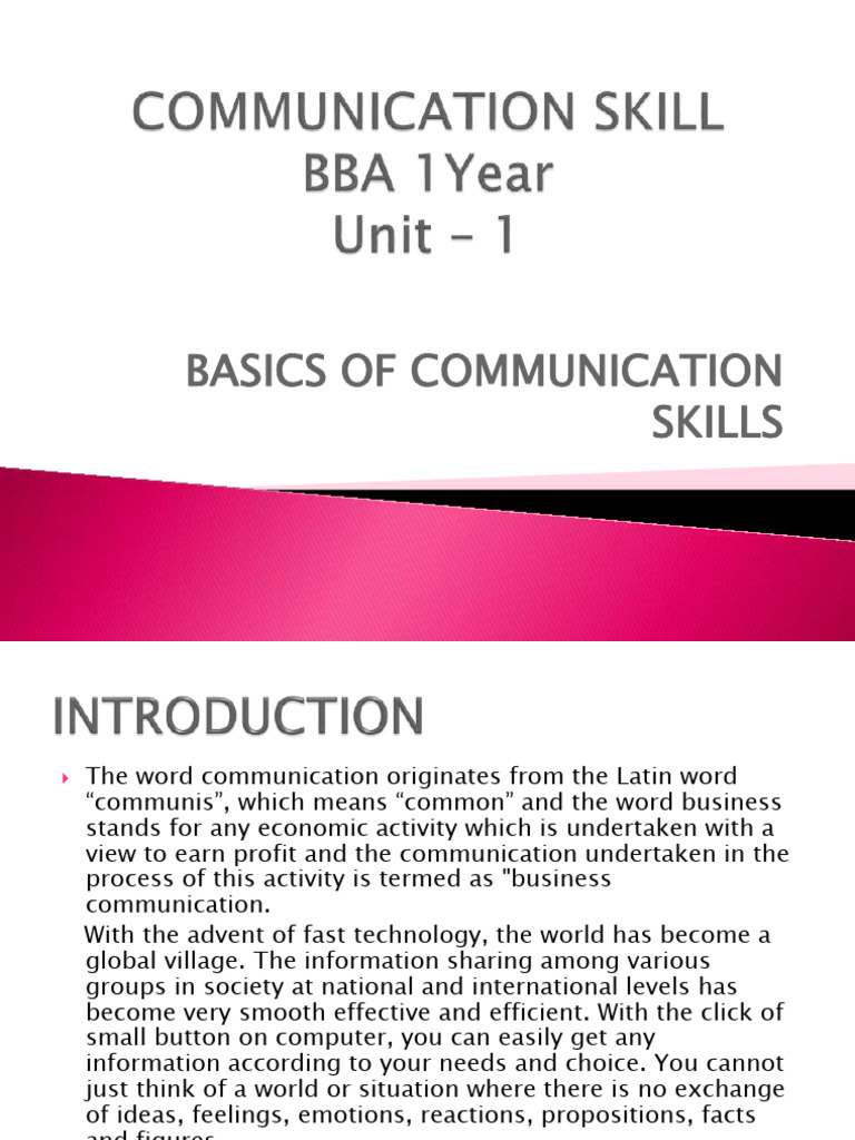 Basics of Communication Skills | PDF | Communication | Information