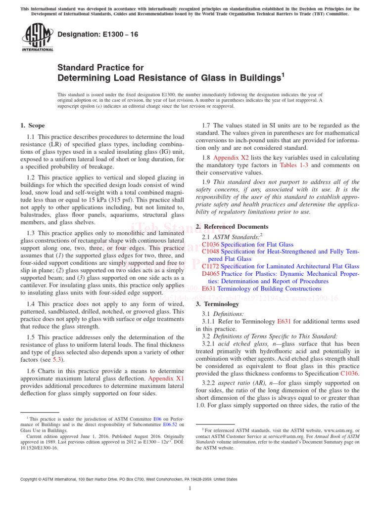 Astm E1300 16 | PDF | Glasses | Glass Art