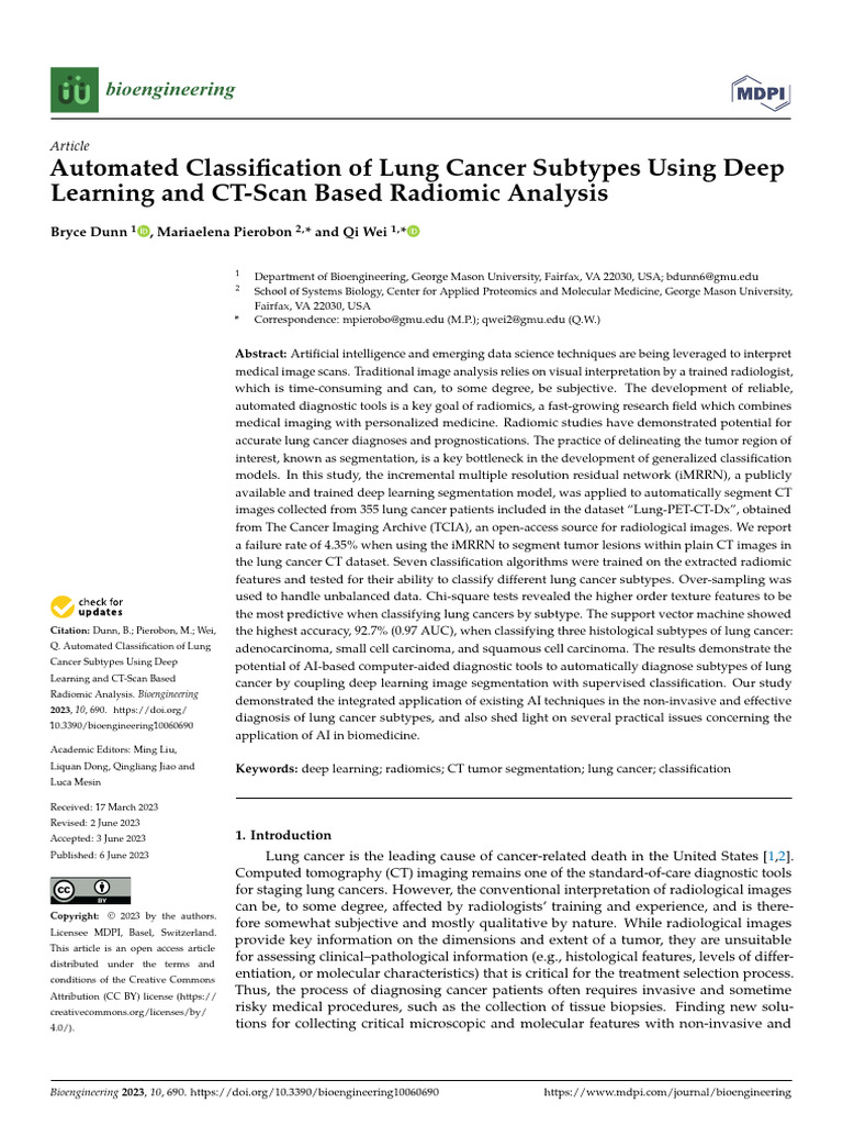 Automated Classification of Lung Cancer Subtypes U | Download Free PDF ...