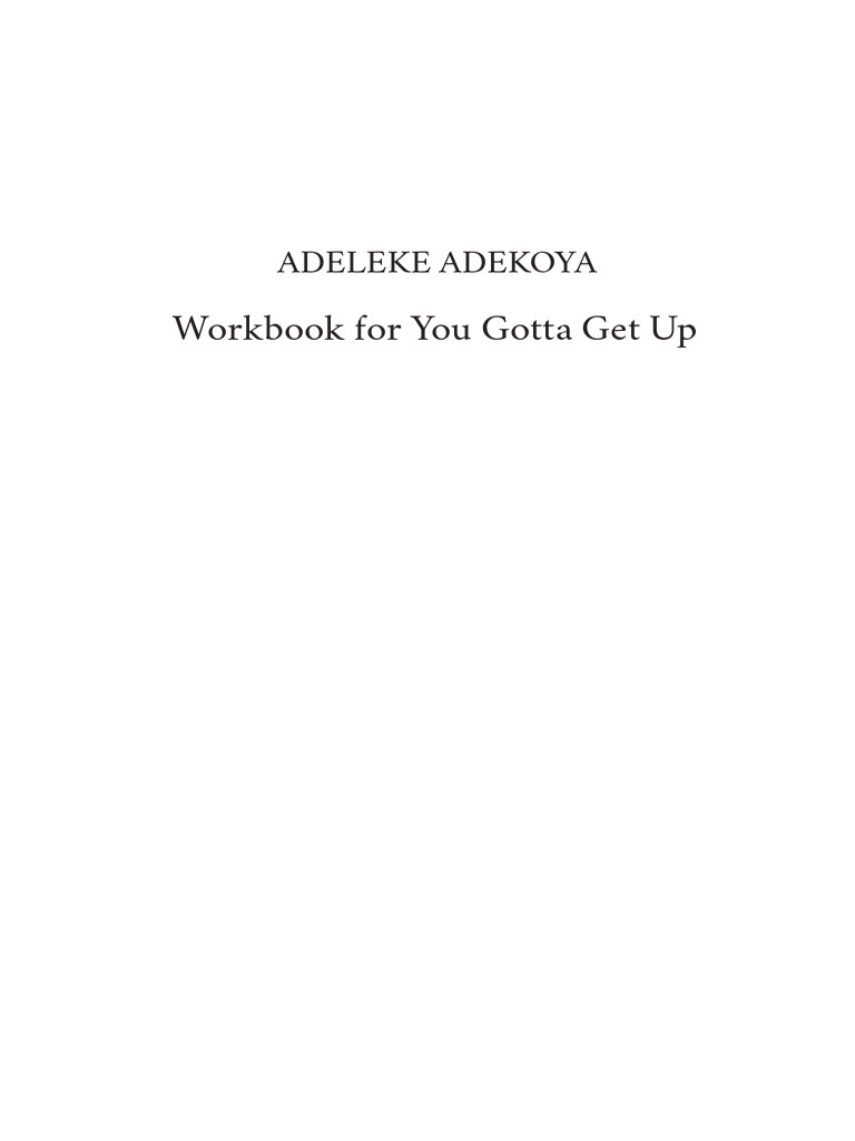 Workbook For You Gotta Get Up TRADE PRINT READY | PDF | Psychological ...