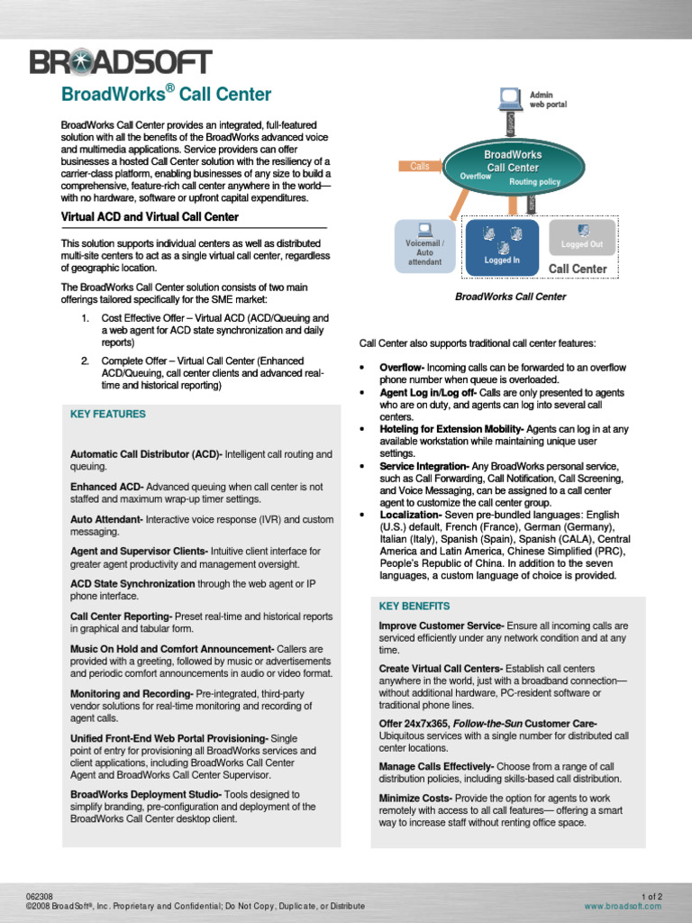BW Callcenter Datasheet1 | PDF | Call Centre | Interactive Voice Response