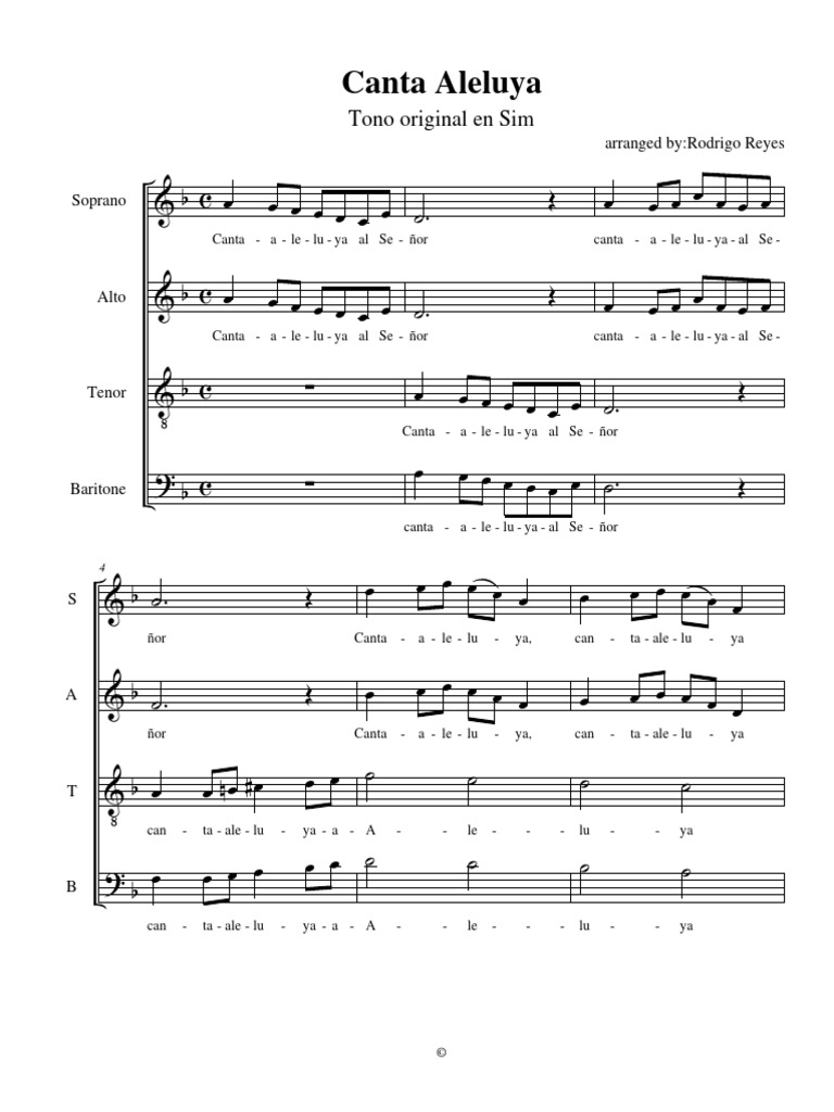 Canta Aleluya Al Señor - Mus | PDF