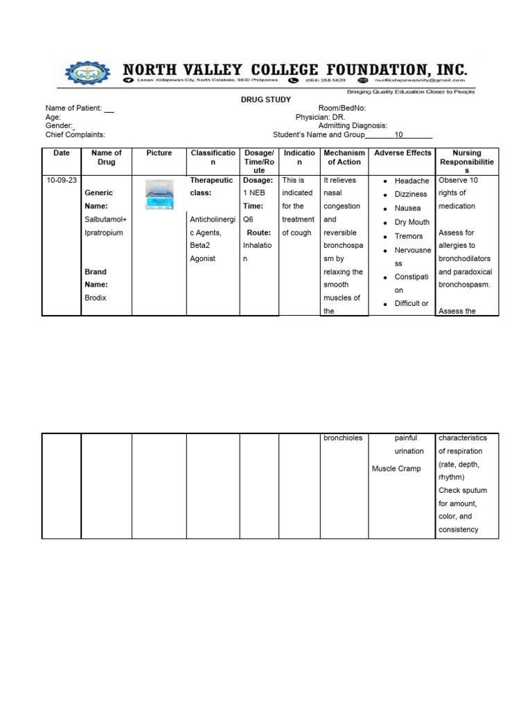 Drug Study: Salbutamol and Ceftriaxone | PDF | Clinical Medicine | Therapy