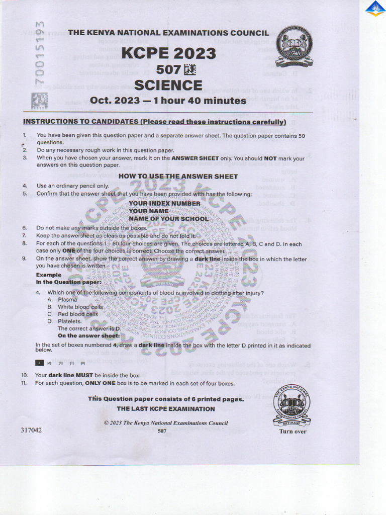Sci Kcpe 2023 | PDF