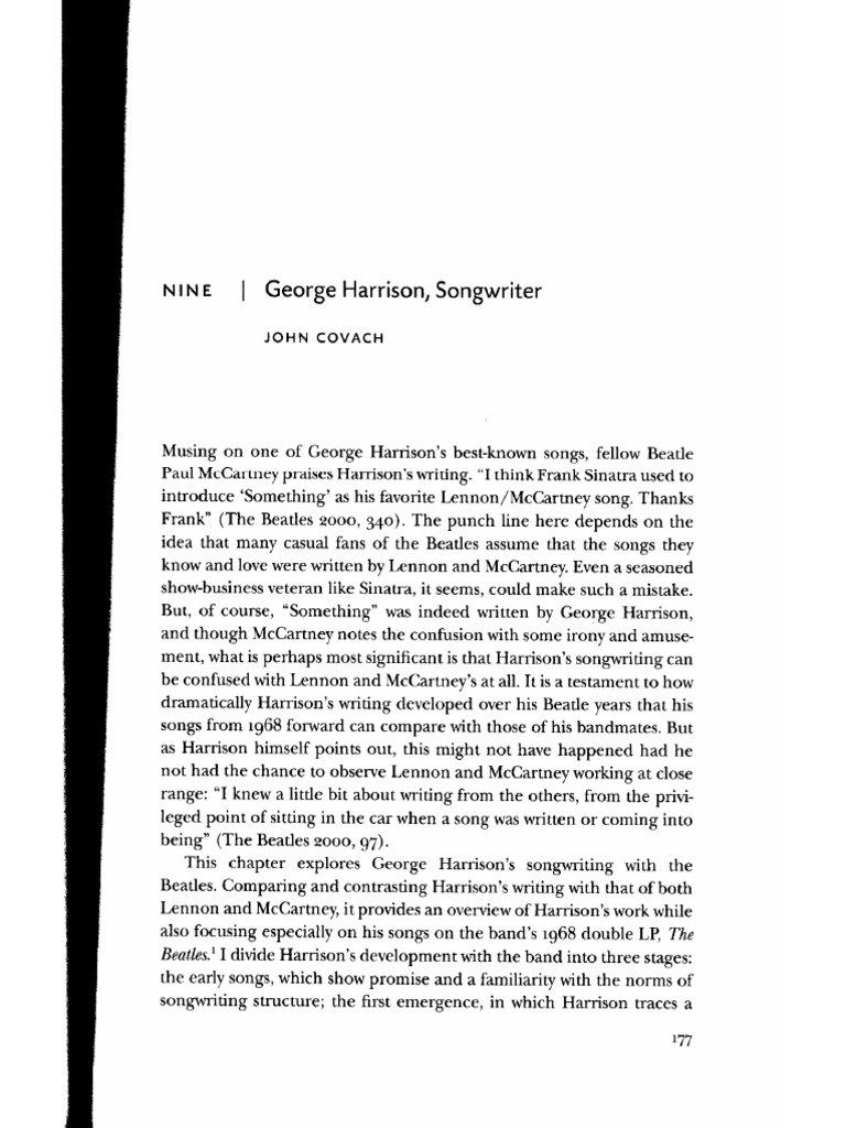 George Harrison Songwriter in The Beatl | PDF