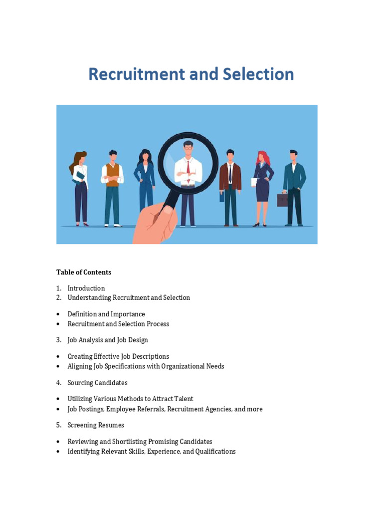 Recruitment and Selection Project | PDF | Recruitment | Human Resource ...