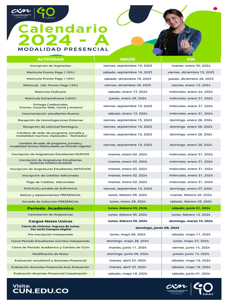 Calendarios Presenciales 2024a 2025a | PDF