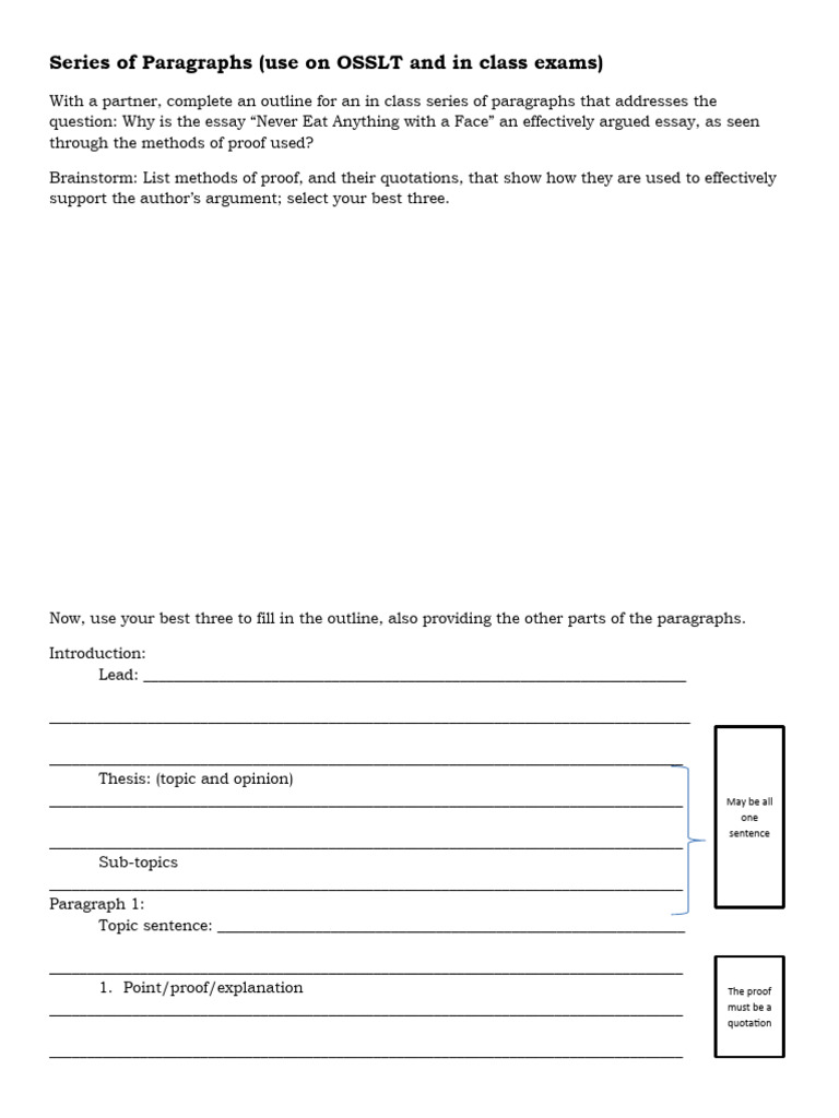 series of paragraphs outline | PDF | Essays