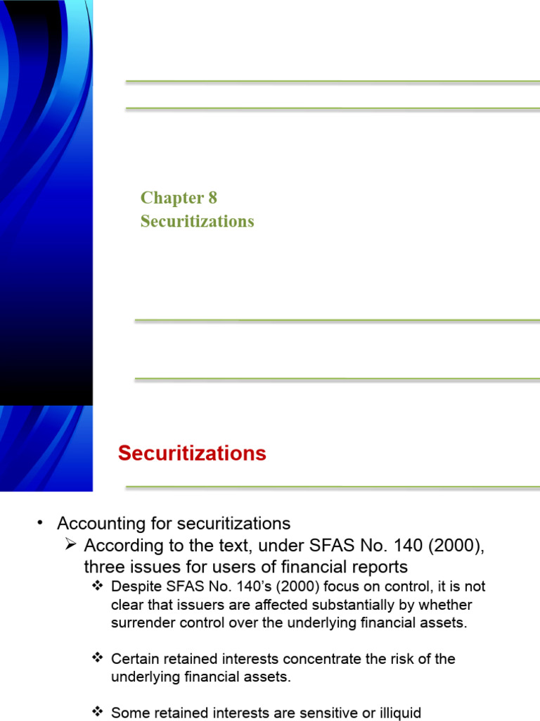 Accounting For Securitization | PDF | Securitization | Asset Backed Security