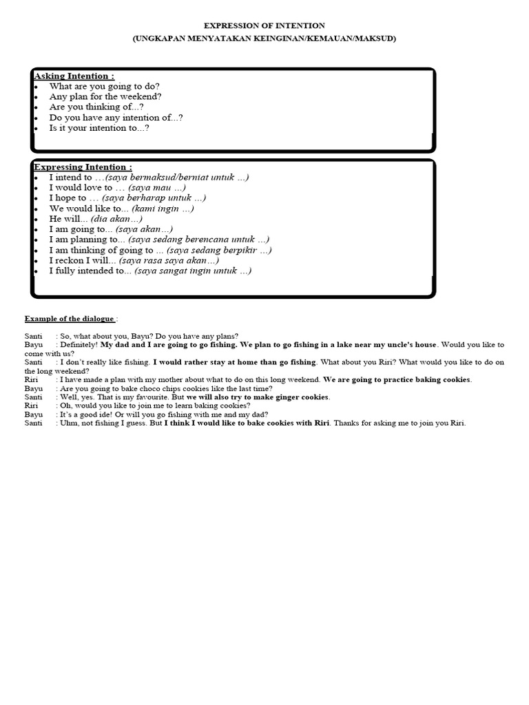 Materi Intention, Descriptive, Adjective Order | PDF