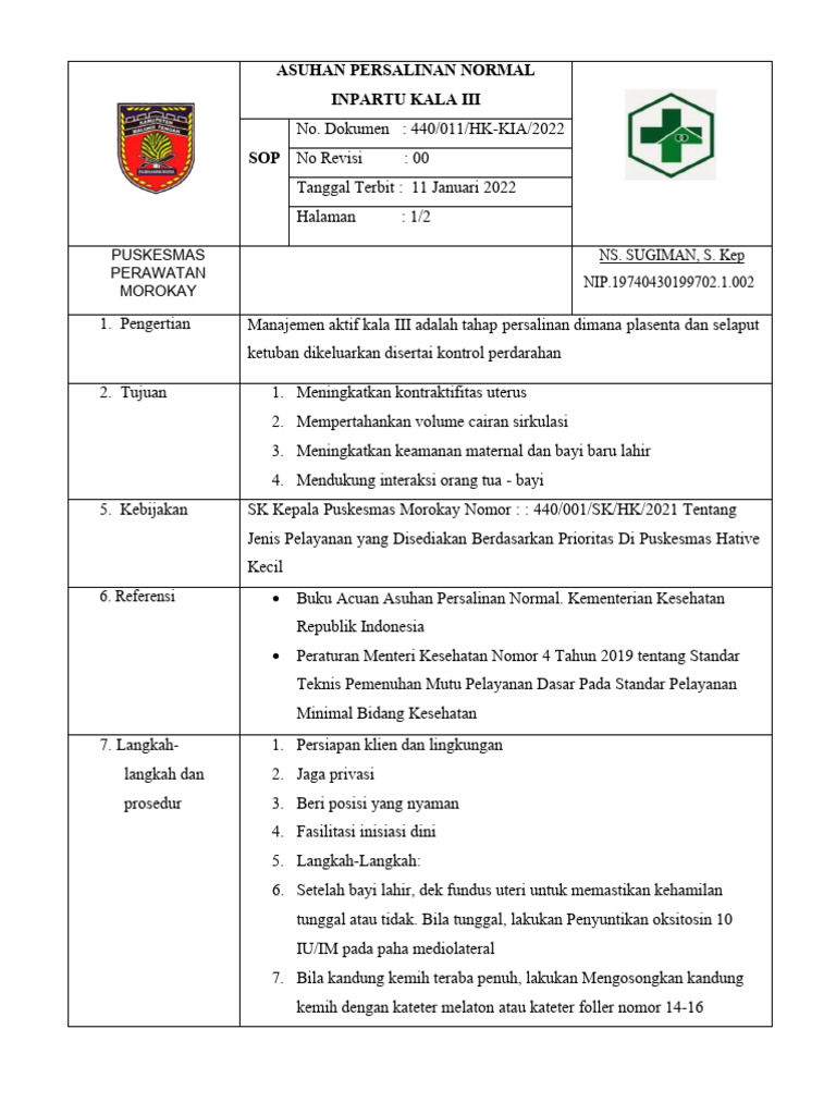SOP APN Kala III (Repaired) | PDF