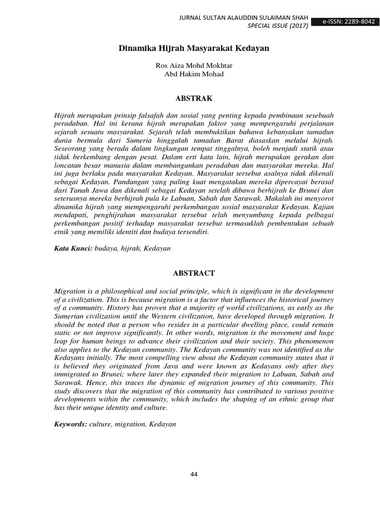 Dinamika Hijrah Masyarakat Kedayan | PDF | Perjalanan | Agama ...