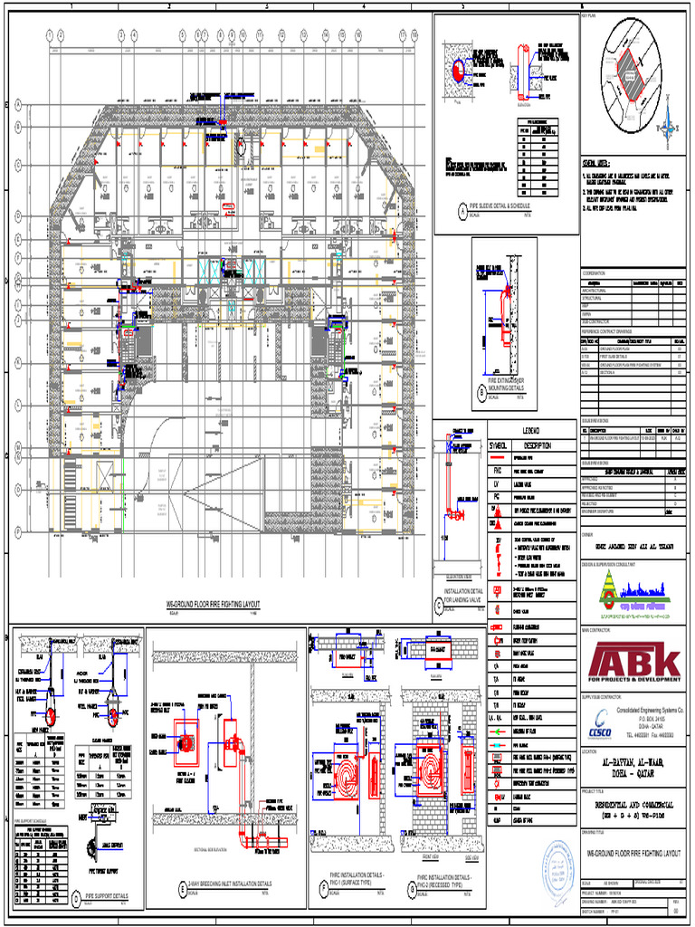 W6-Ground Floor Fire Fighting Layout: Scale: Nts | PDF