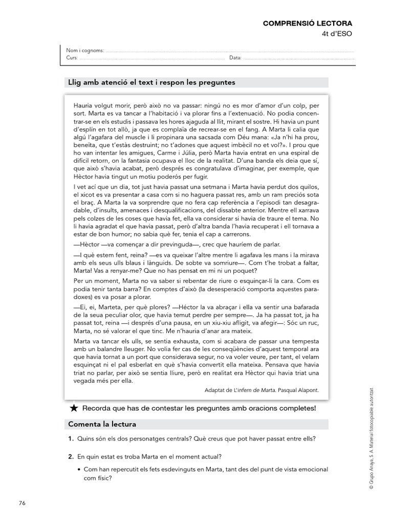 CL L'infern de Marta | PDF