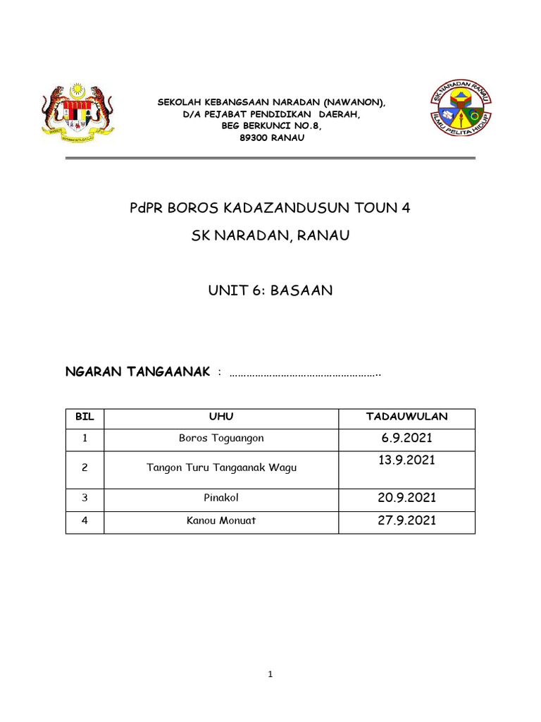 Modul PDPR BKD T4 Sept Unit 6 | PDF