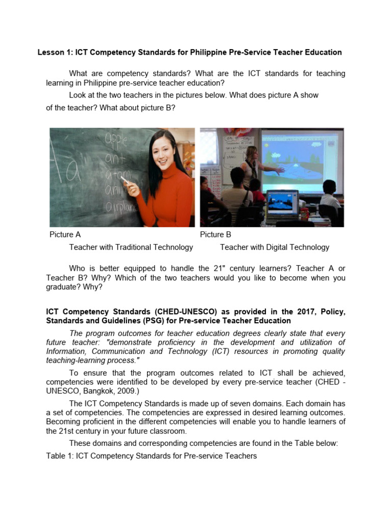 Technology For Teaching and Learning 1 - Lesson 1 3 | PDF