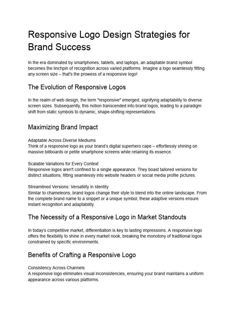 Responsive Logo Design for Brand Success | PDF | Brand | Logos