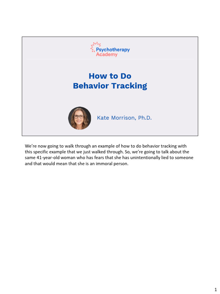 Behavior Track | PDF | Obsessive–Compulsive Disorder | Psychotherapy