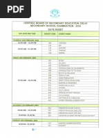 CBSE Class 12 Date Sheet | PDF