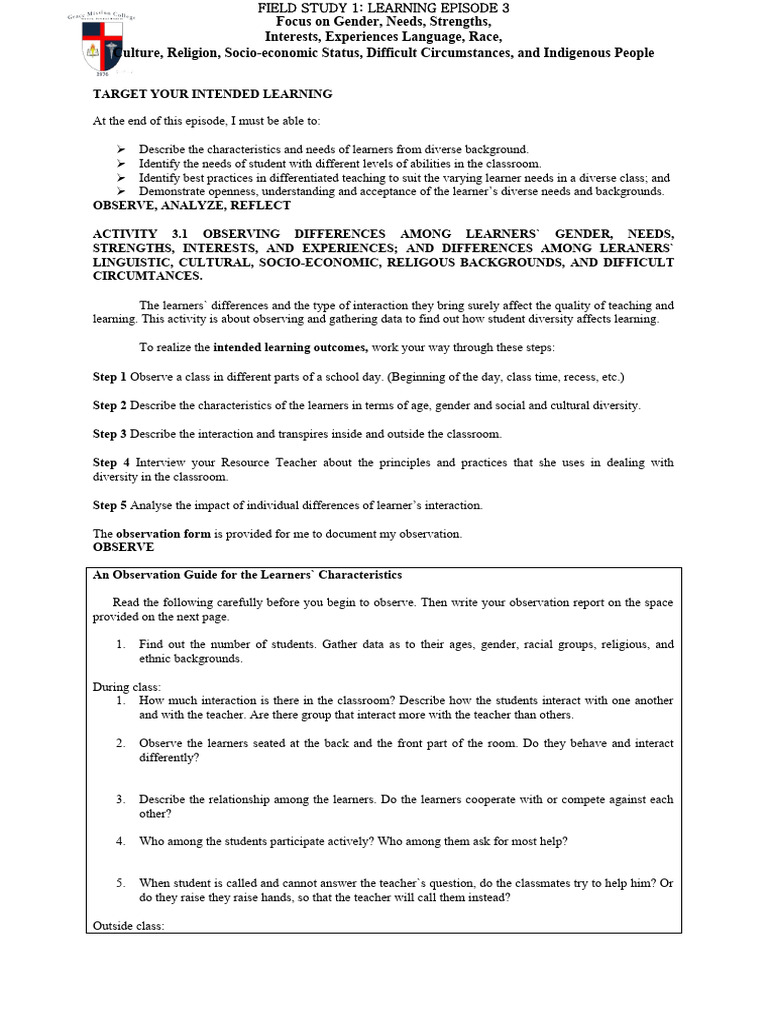 fs1 Ep3 Updated | PDF | Learning | Teachers