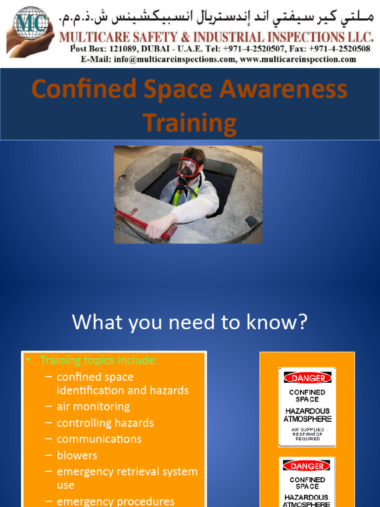 Confined Space Awareness | PDF | Carbon Dioxide | Occupational Safety ... Confined Space Awareness | PDF | Carbon Dioxide | Occupational Safety ...
