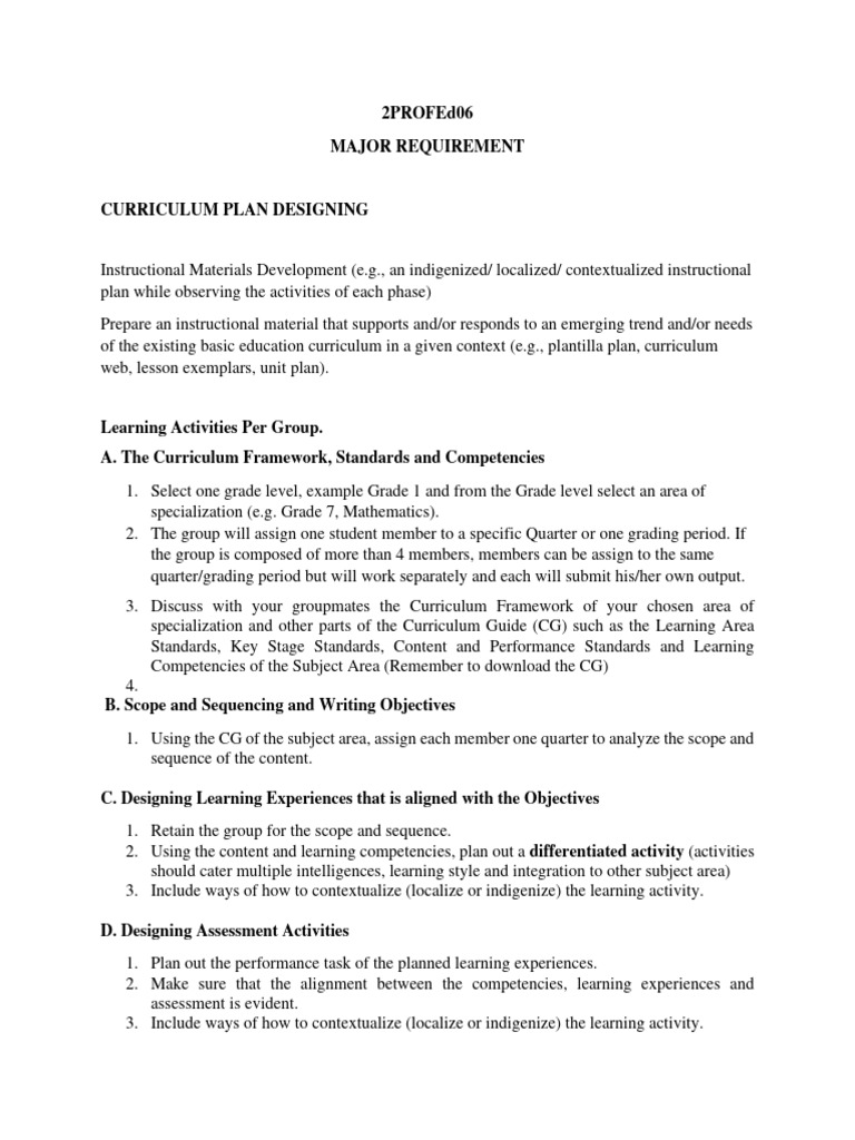 Unit-4-Major-Requirements-2 | PDF | Curriculum | Learning