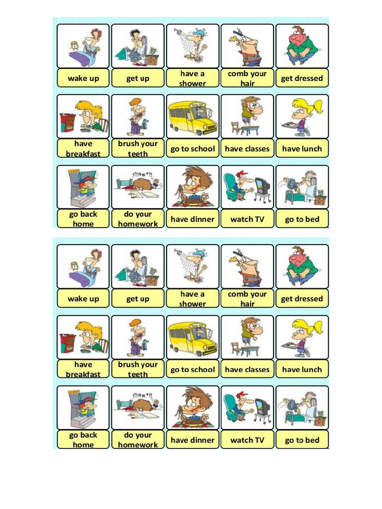 Daily Activities - With Cliparts | PDF