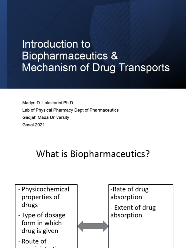 Introduction - To - Biopharmaceutics - & - The - Route - of - Drug ...