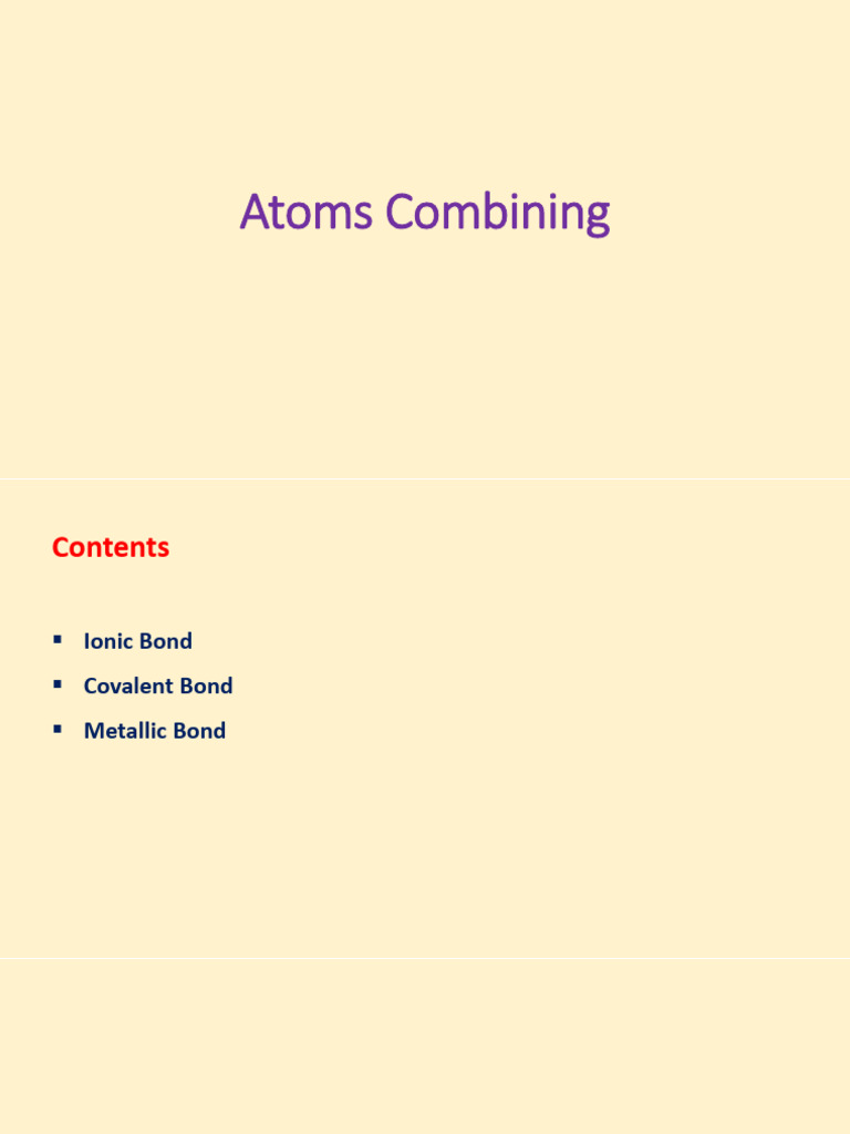 Chemistry Chapter 4 Atoms Combining Presentation | PDF | Ion | Chemical ...