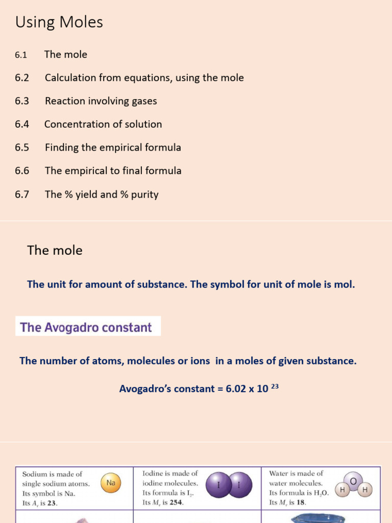 Chapter 6 Using Mole | PDF | Mole (Unit) | Gases