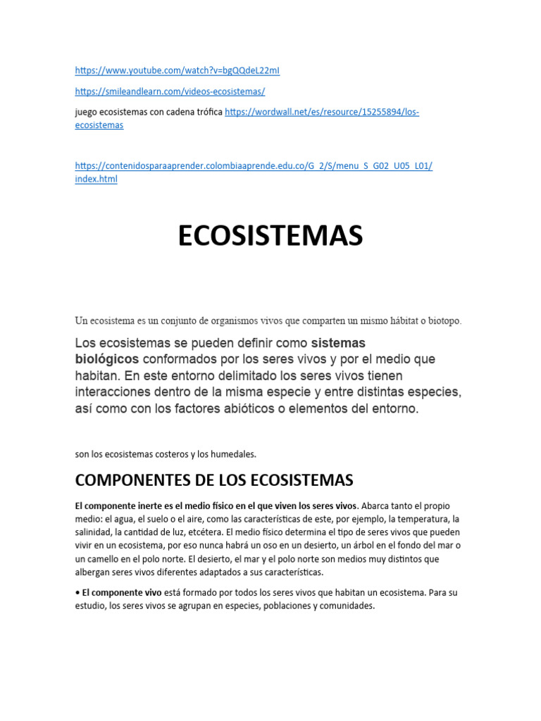 ECOSISTEMAS | PDF | Ecosistema | Suelo