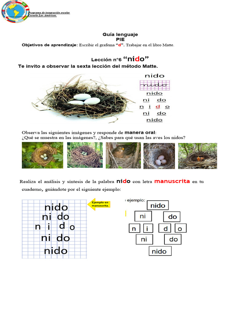 Guía-Lenguaje Metodo Matte Nido | PDF | Cuaderno | Comunicación humana