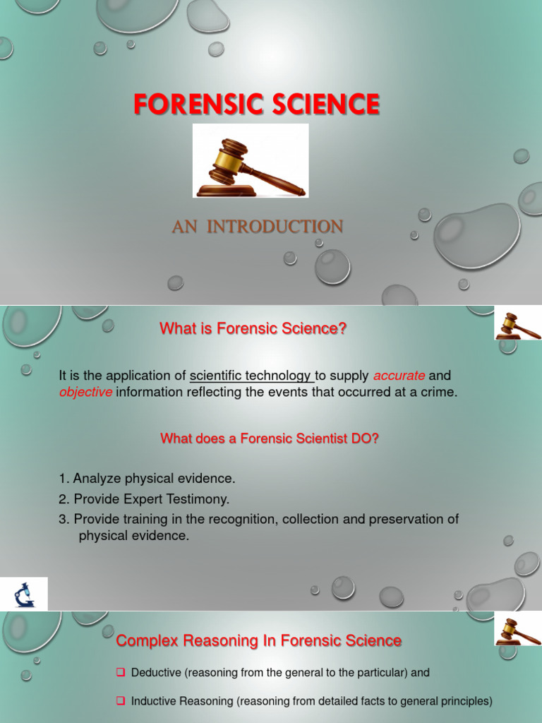 Introduction To Forensic Science | PDF | Forensic Science