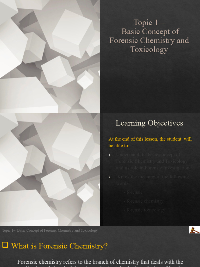 Lesson 1.1 - Basic Concepts of Forensic Chemistry and Toxicology | PDF ...