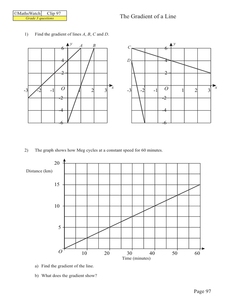 Grade 3 Math: Line Gradient Questions | PDF