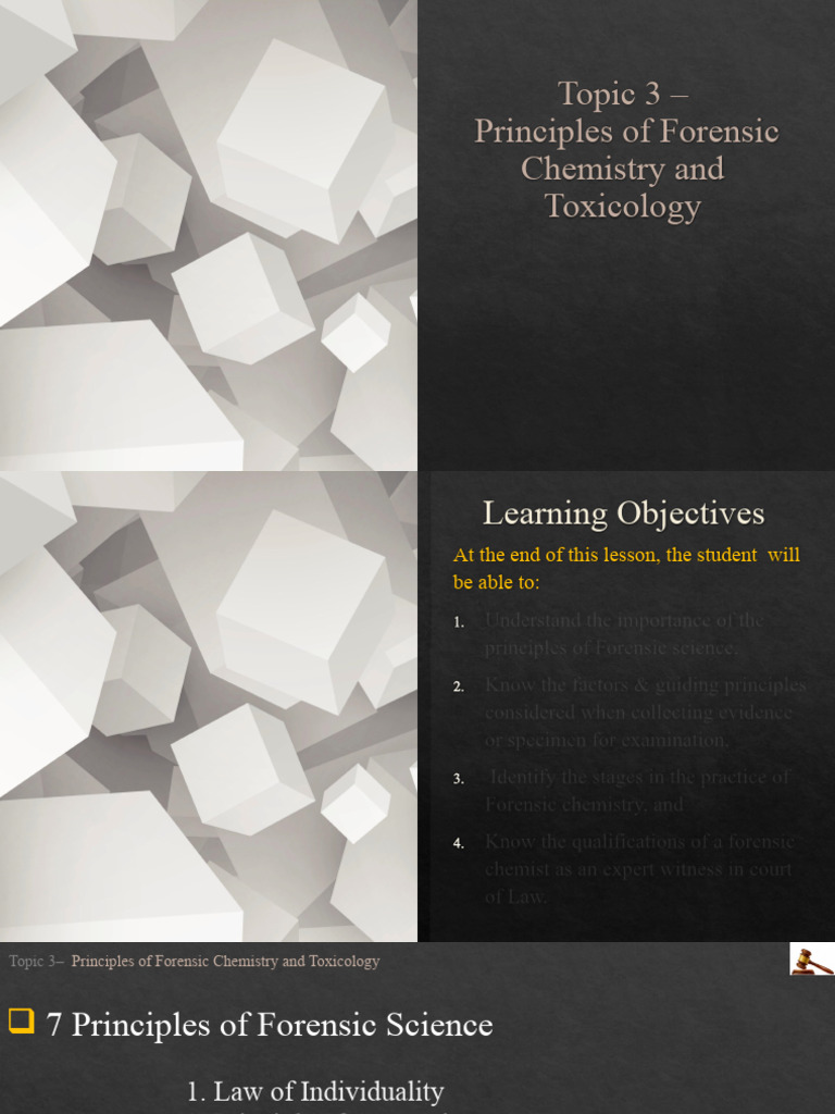 Lesson 3 - Principles of Forensic Chemistry and Toxicology | PDF ...