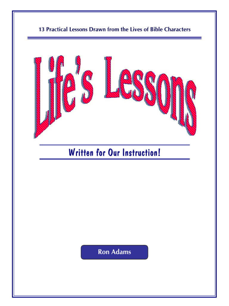 Lifes Lessons | PDF | Book Of Esther | Ruth (Biblical Figure)