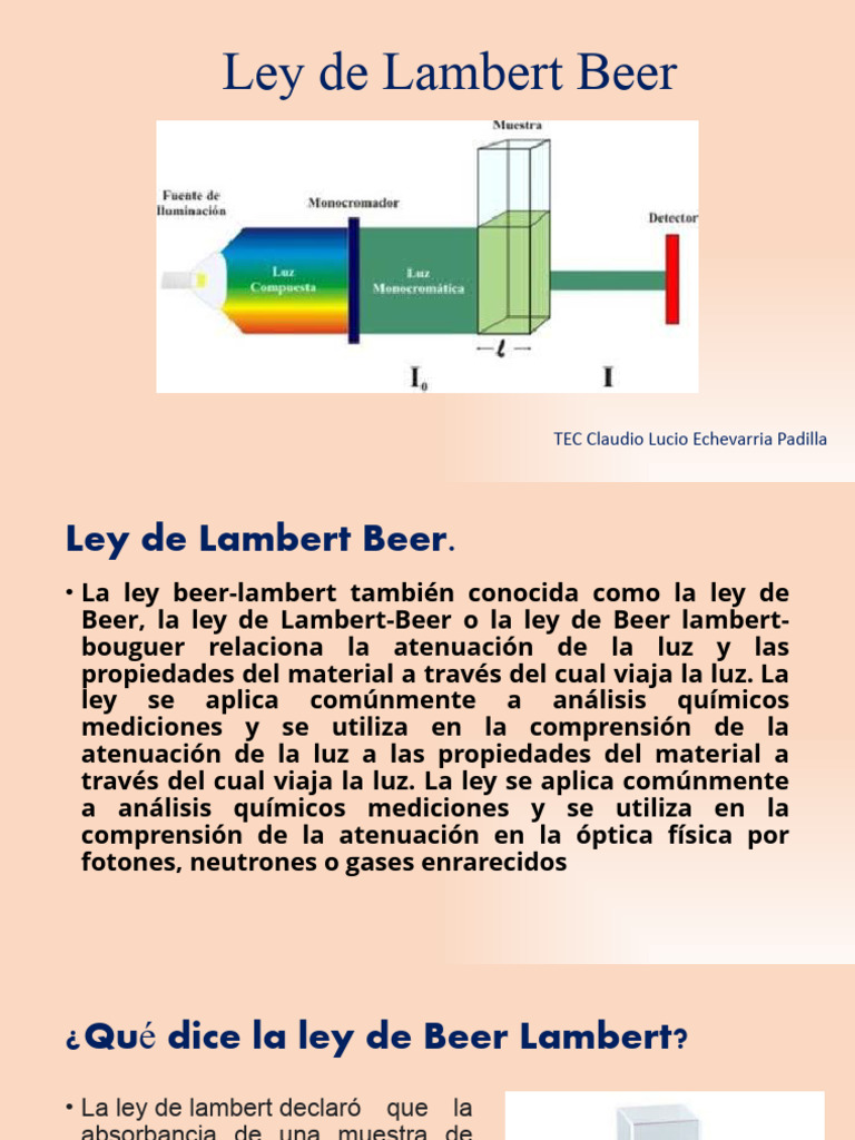 Ley de Lambert-Beer y sus Aplicaciones | PDF | Espectrofotometria | Science