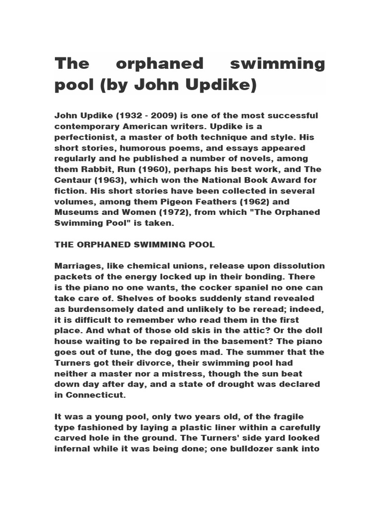 The Orphaned Swimming Pool 1 | PDF | Travel | Mystery, Thriller & Crime ...