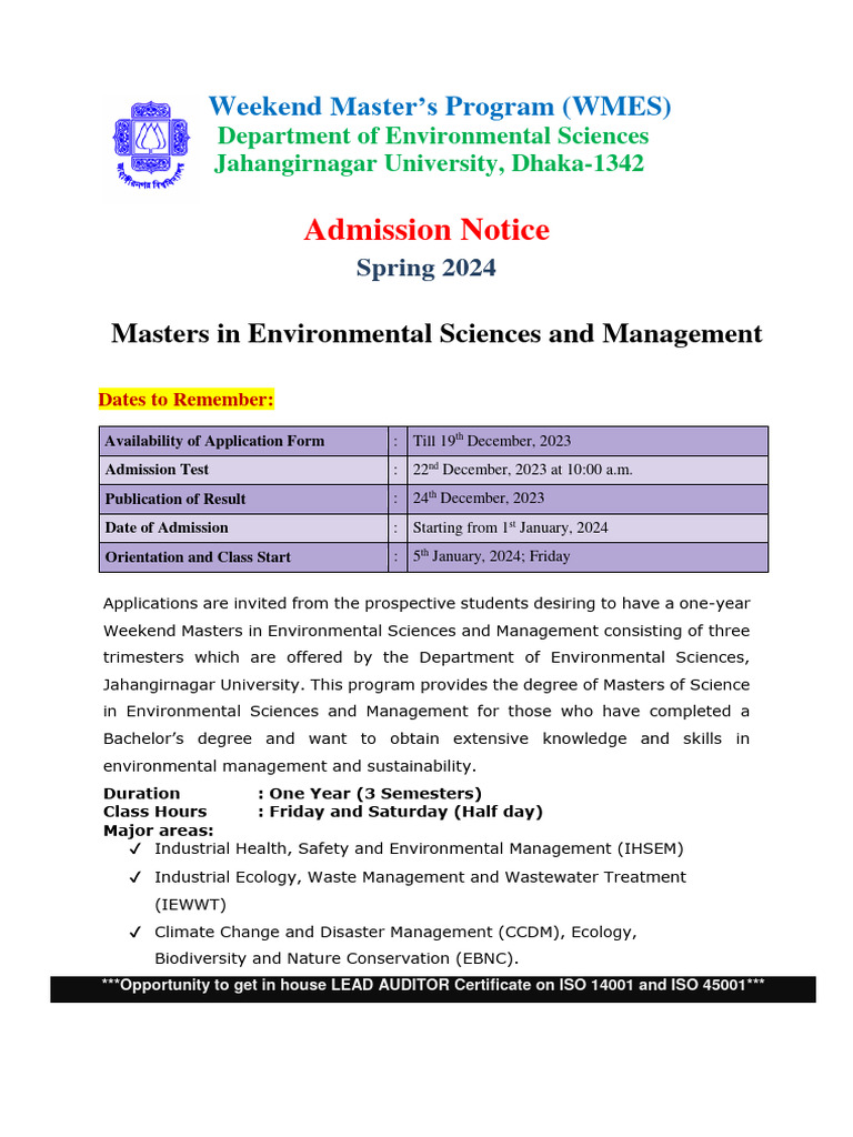WMES Admission Brochure January 2024 | PDF | Academic Degree | Bachelor's Degree