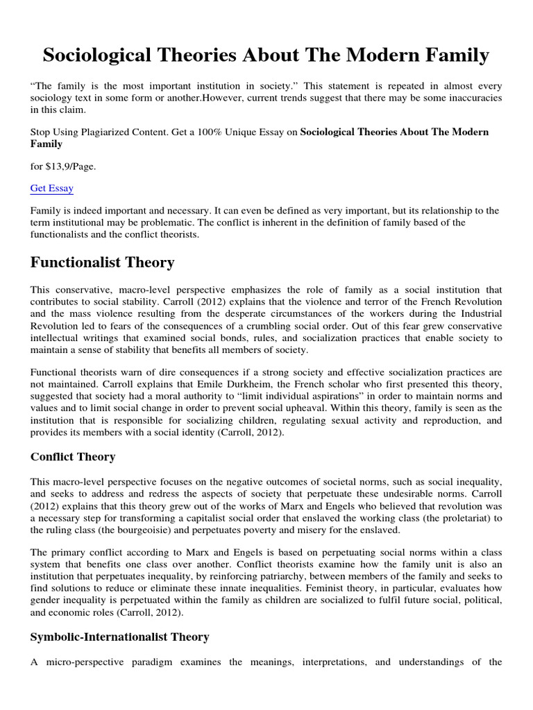 Sociological_Theories_About_The_Modern_Family | PDF | Family | Sociology