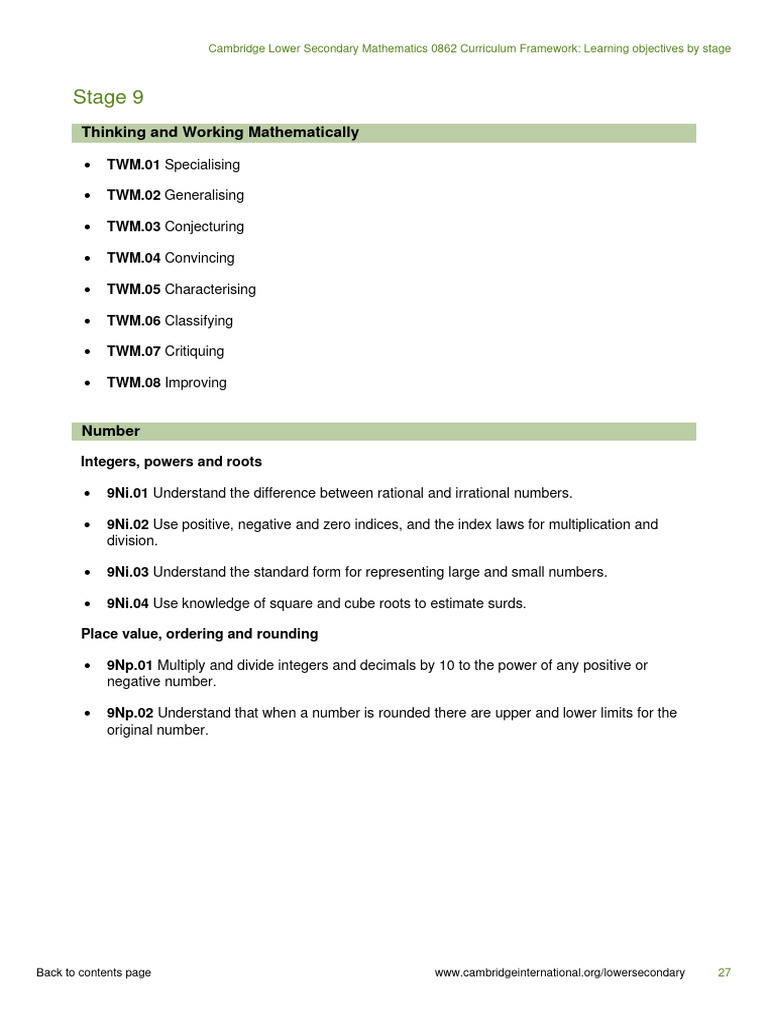 Math Curriculum AY 2023-2024 Lower Secondary Year 8 | PDF ...
