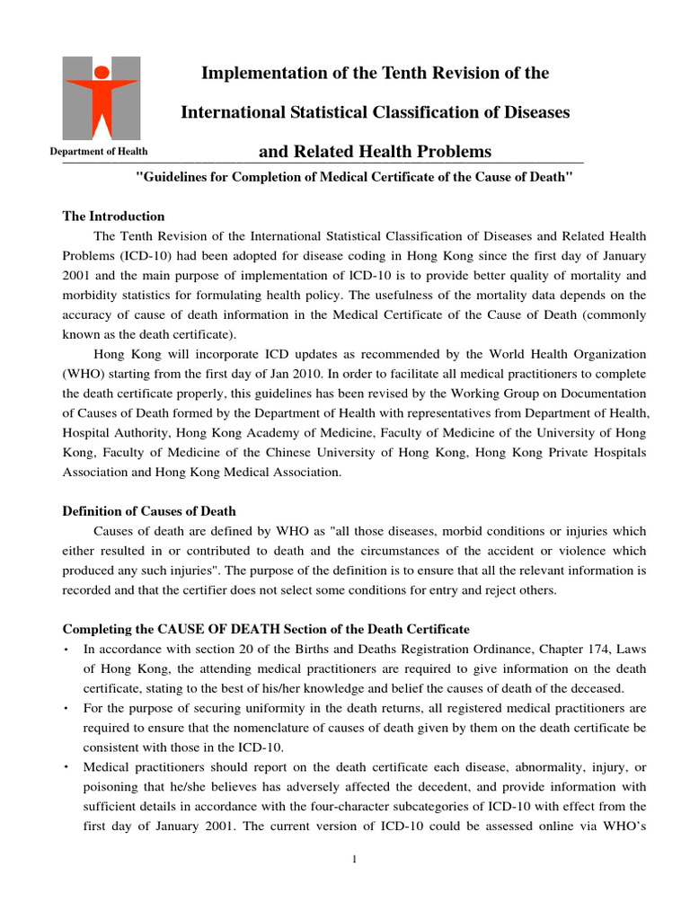 Med Cert On Cause of Death | PDF | Clinical Medicine | Medical Specialties