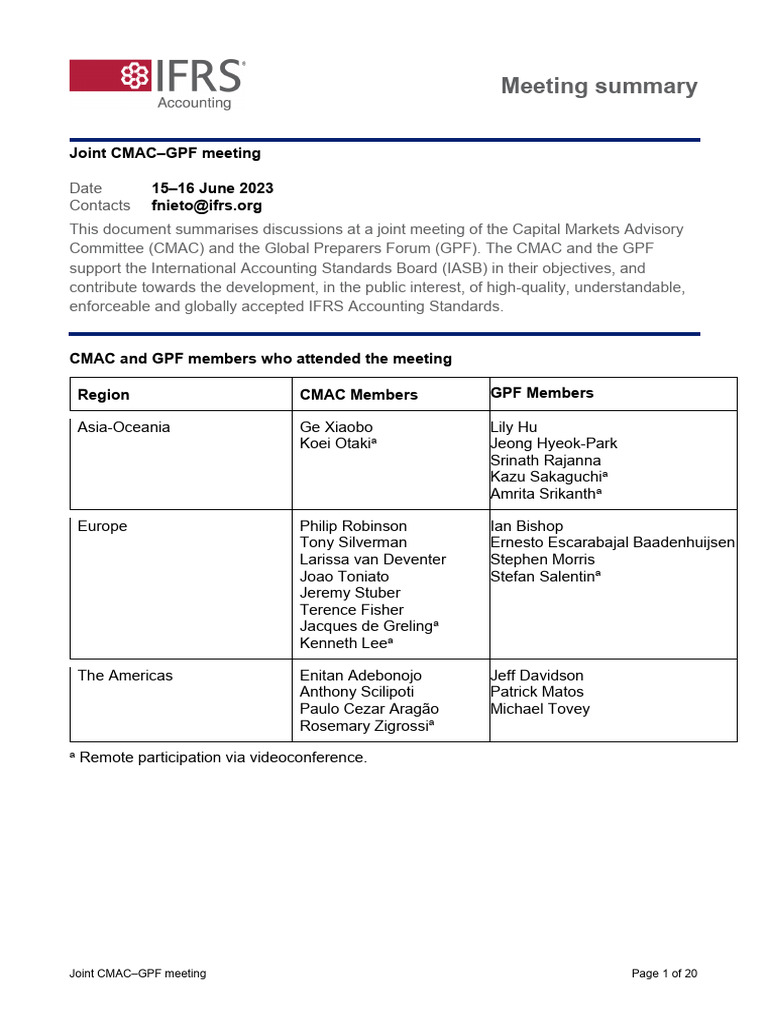 cmac-gpf-meeting-summary | PDF | International Financial Reporting ... cmac-gpf-meeting-summary | PDF | International Financial Reporting ...