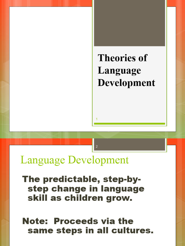 LANGUAGE DEVELOPMENT Theories | PDF | Language Development | Language Acquisition