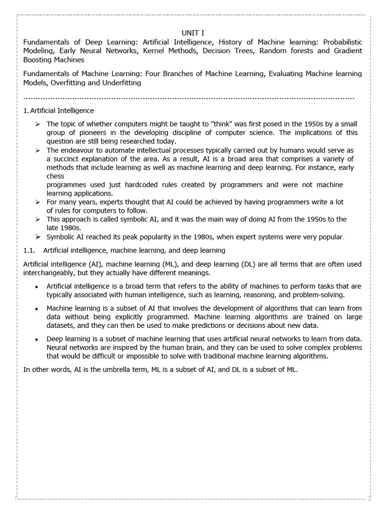 Jntuk r20 Unit-I Deep Learning Techniques (WWW - Jntumaterials.co - In) | PDF | Machine Learning ...