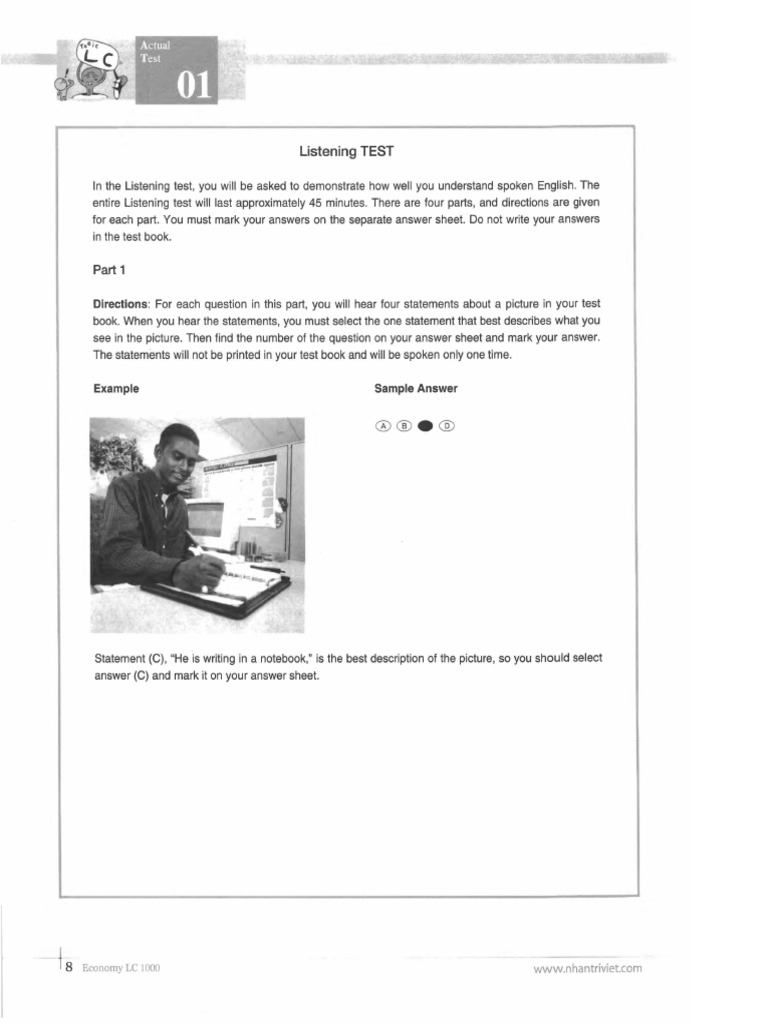 Vol 1 - Test 1 - Listening | PDF